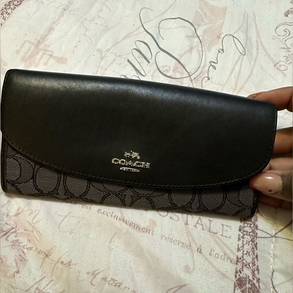 Coach | Bags | Coach Black And Gray Signature Wallet | Poshmark